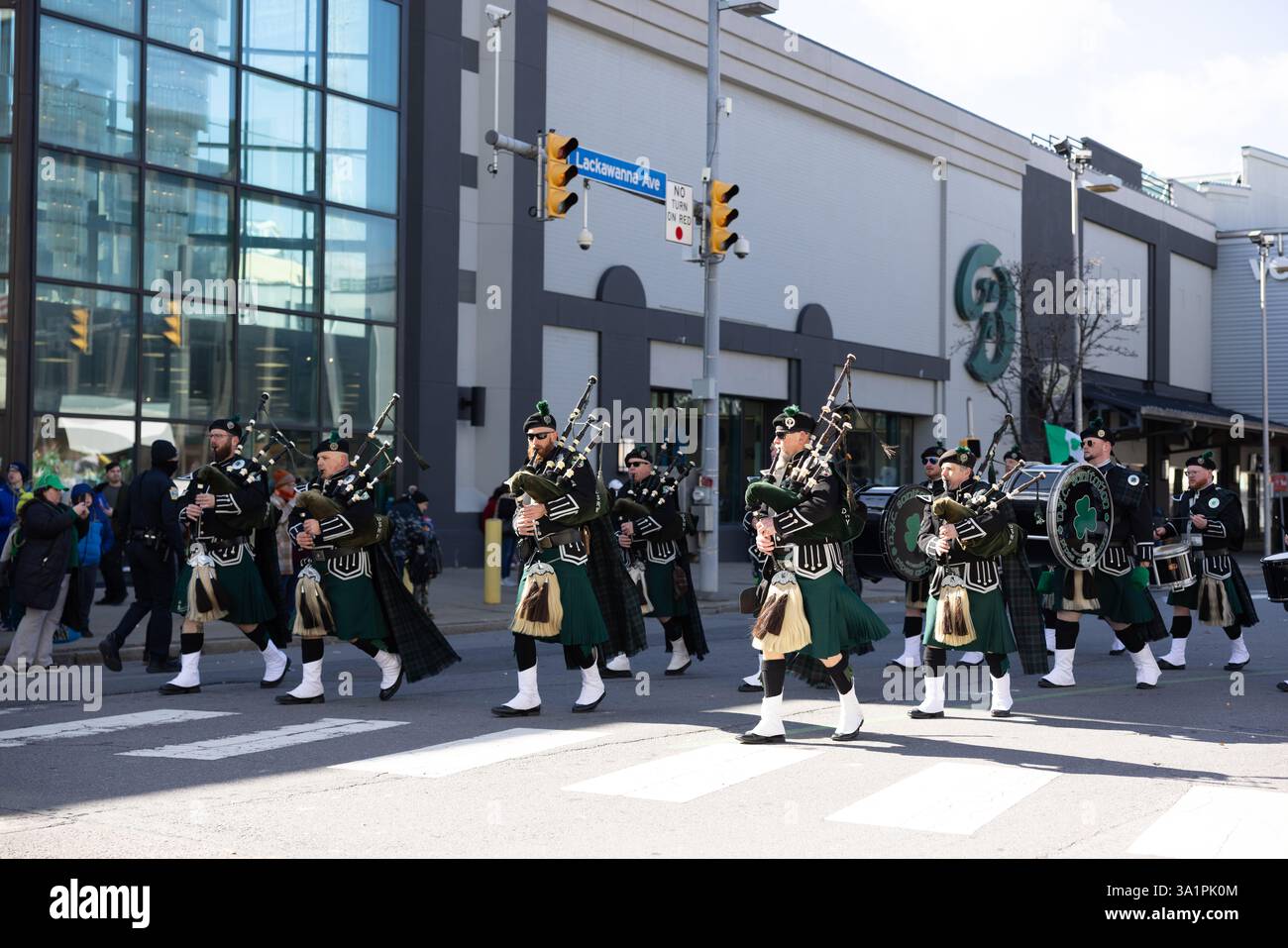 Scranton, PA - March 8, 2025: St. Patrick's Parade, Group of people in ...
