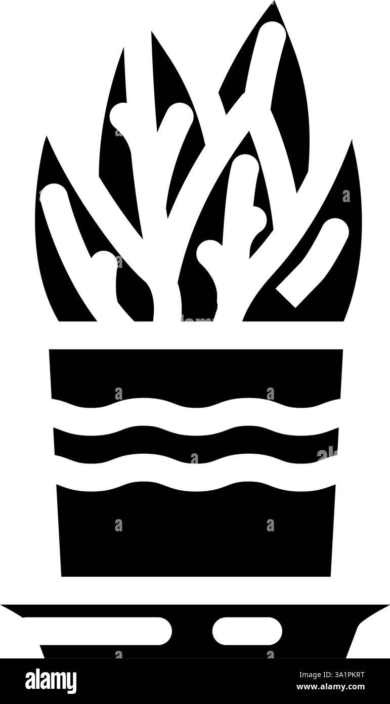 desk plant hybrid work glyph icon vector illustration Stock Vector ...