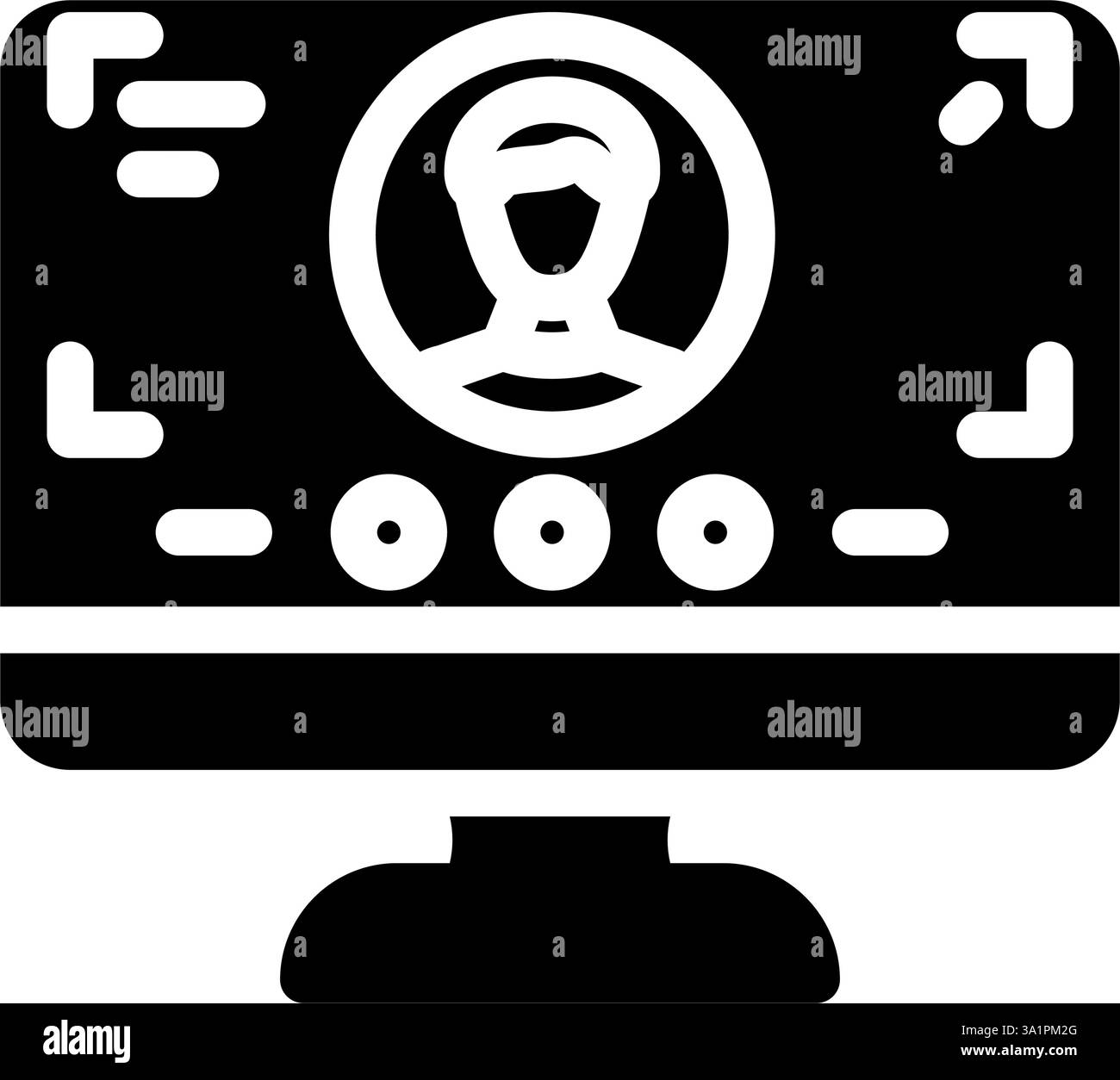 video call screen hybrid work glyph icon vector illustration Stock ...