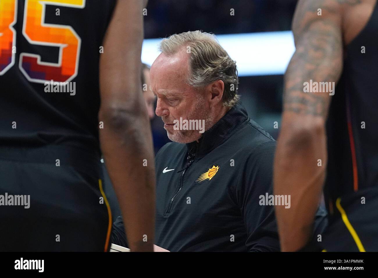 Phoenix Suns head coach Mike Budenholzer () in the first half of an NBA ...