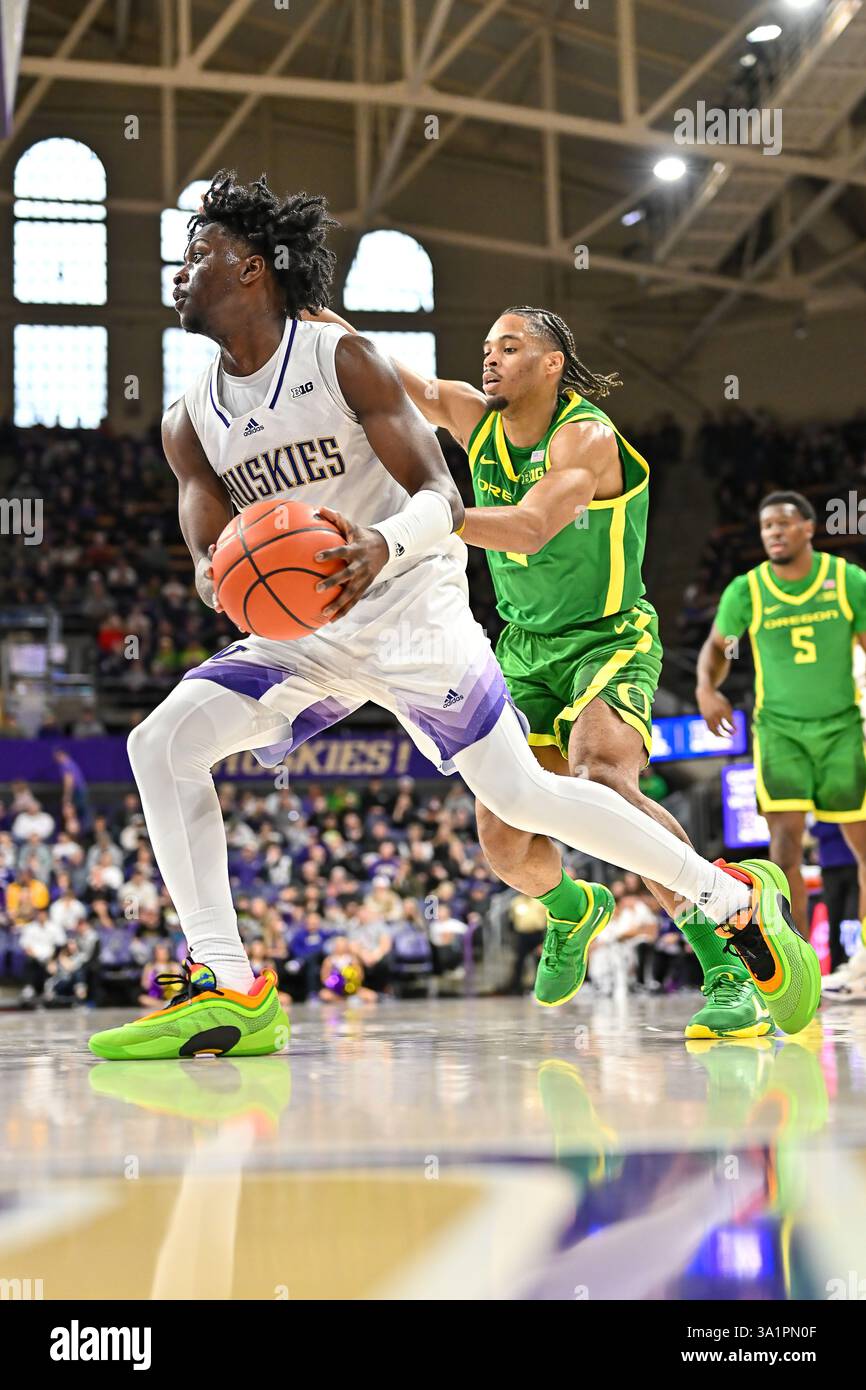 March 09, 2025: Washington Huskies guard Zoom Diallo (9) moves the ball ...