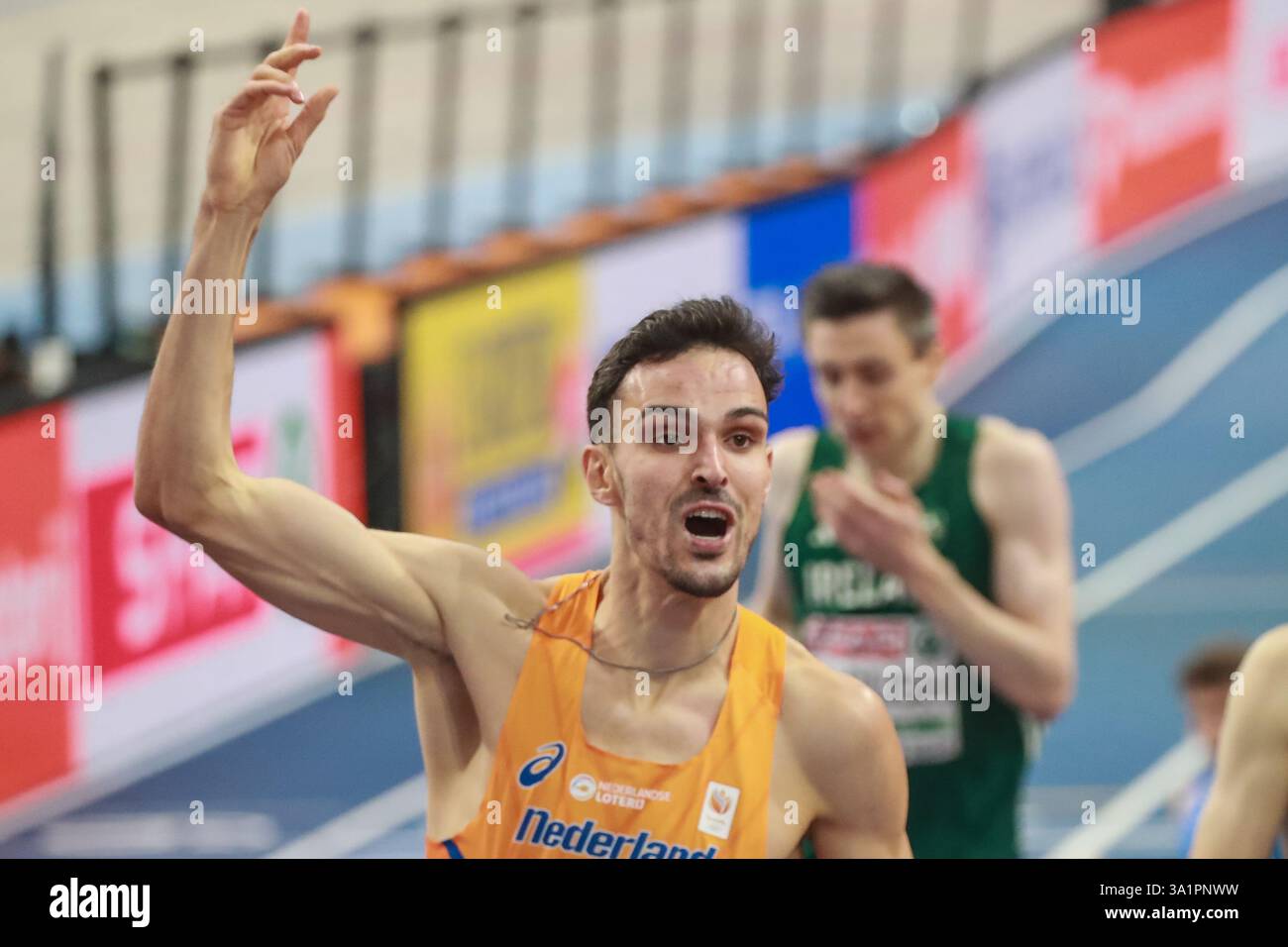 Apeldoorn, Netherlands, March 9th 2025: Samuel Chapple (NED) celebrates ...