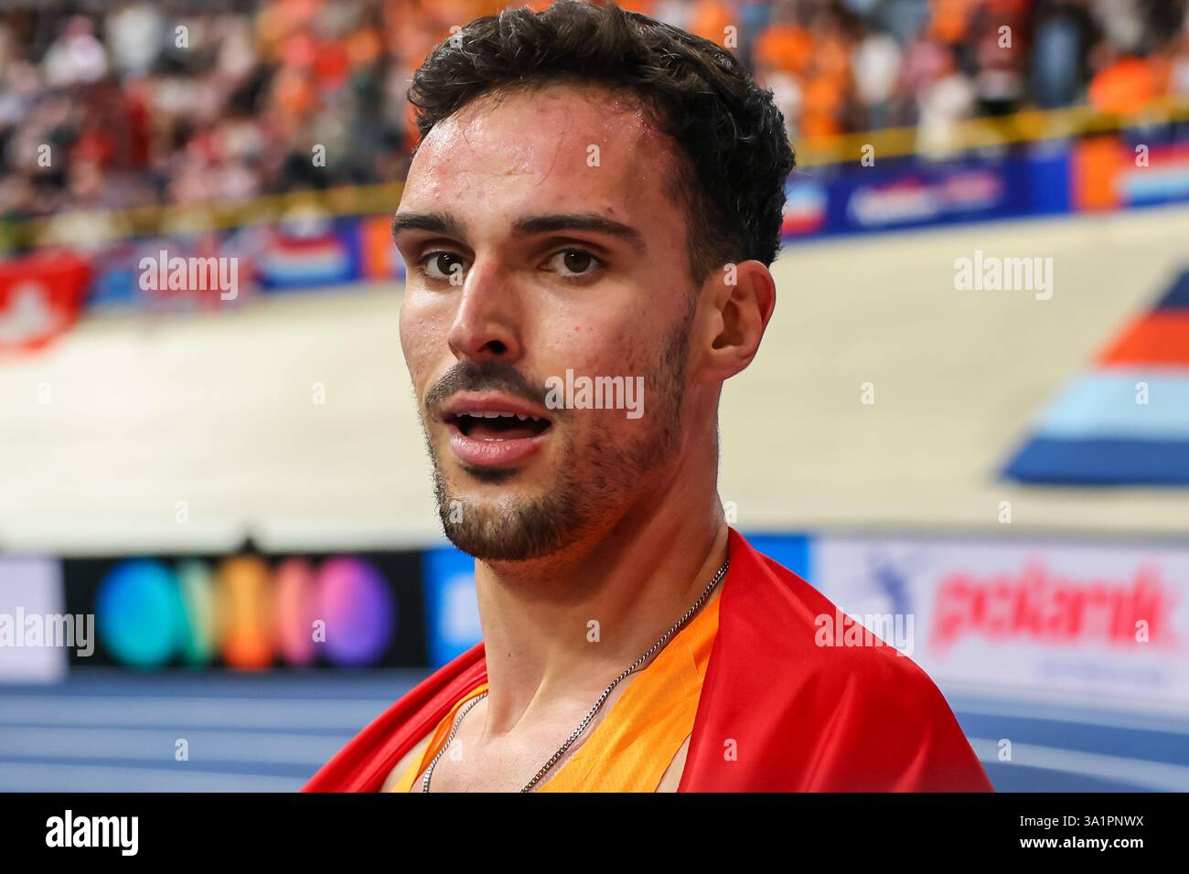 Apeldoorn, Netherlands, March 9th 2025: Samuel Chapple (NED) celebrates ...