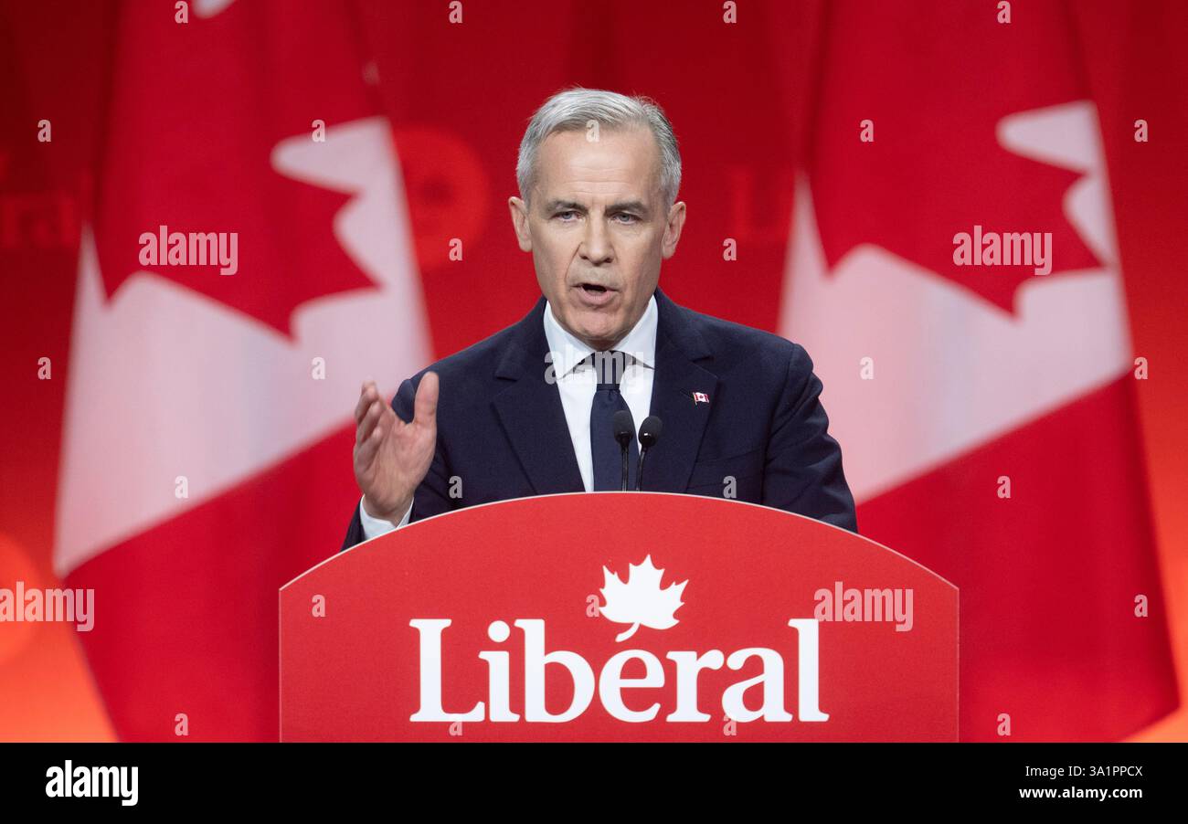 Ottawa, Canada. 09th Mar, 2025. Liberal Leader Mark Carney delivers his ...
