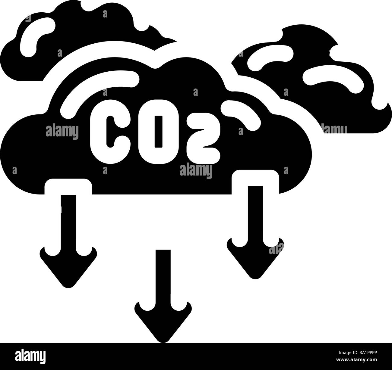 emission reduction carbon glyph icon vector illustration Stock Vector ...
