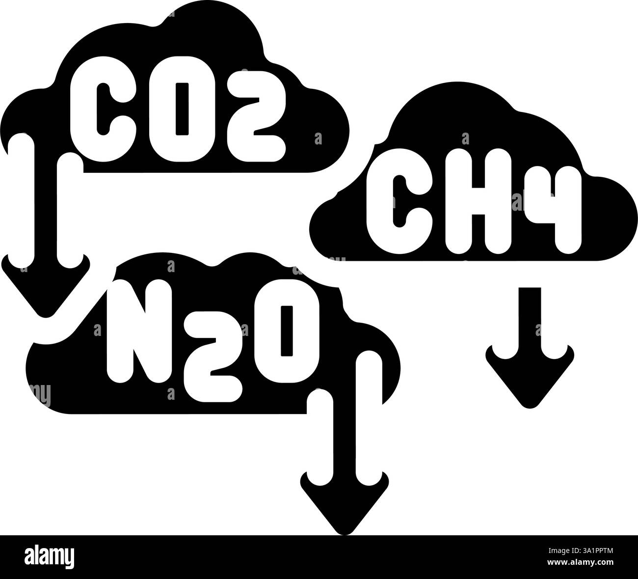 greenhouse gas reduction carbon glyph icon vector illustration Stock ...