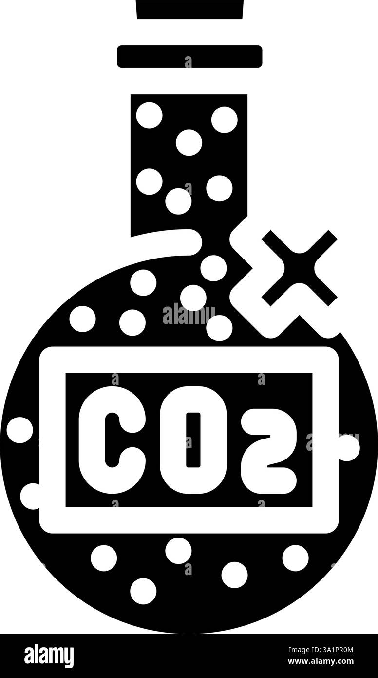 utilization carbon glyph icon vector illustration Stock Vector Image ...