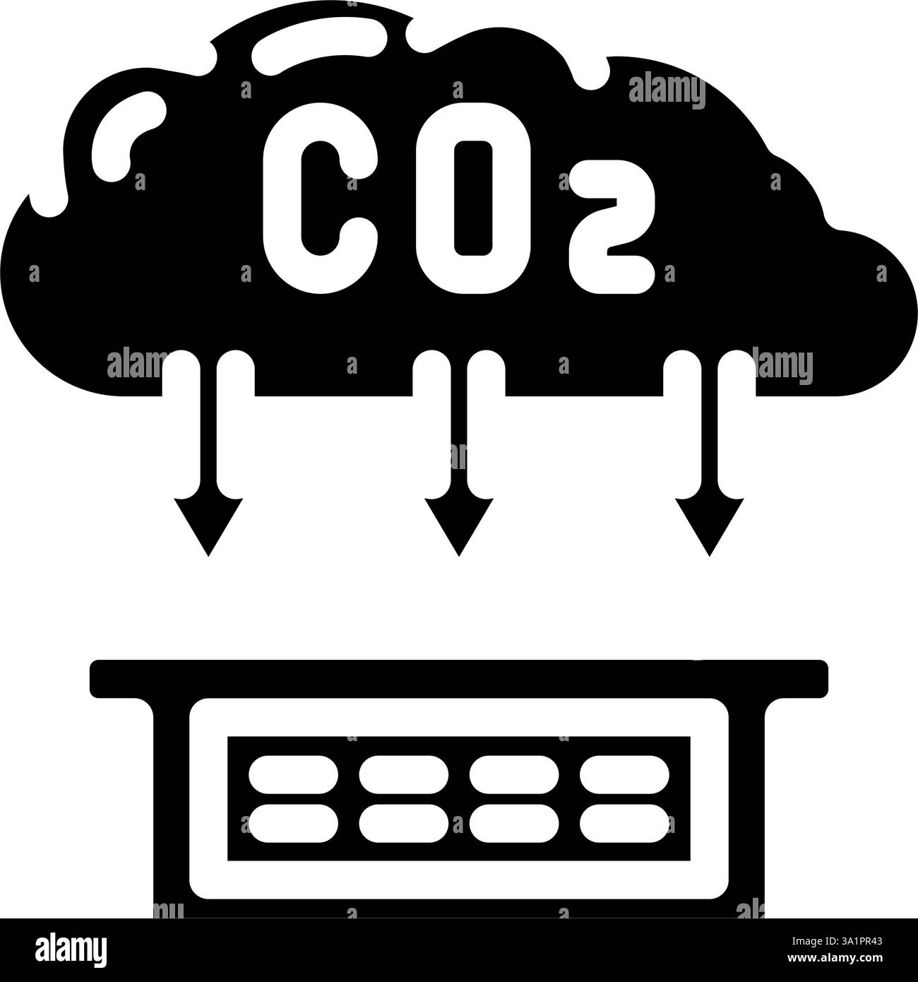 co2 absorption carbon glyph icon vector illustration Stock Vector Image ...