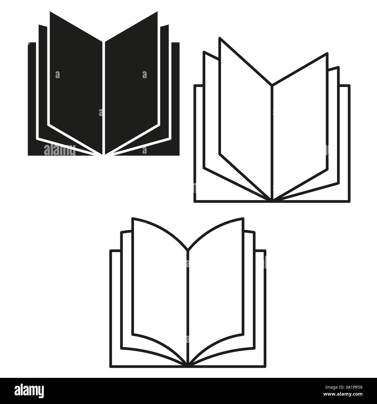 Open book icon. Reading symbol vector. Literature outline illustration ...