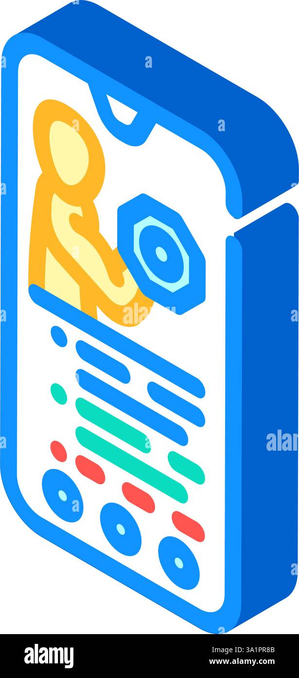 ai powered fitness coach fitness technology isometric icon vector ...