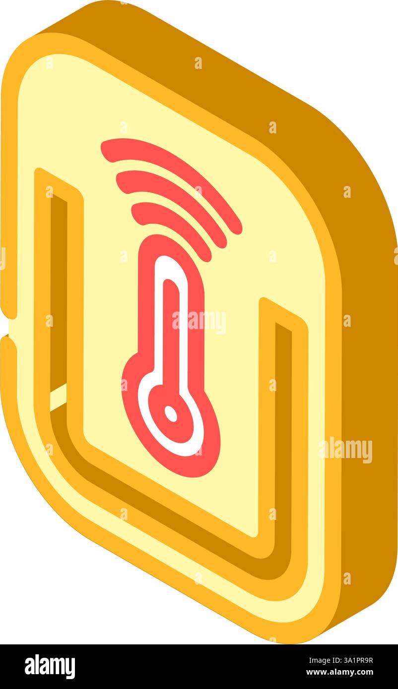 body temperature sensor fitness technology isometric icon vector ...