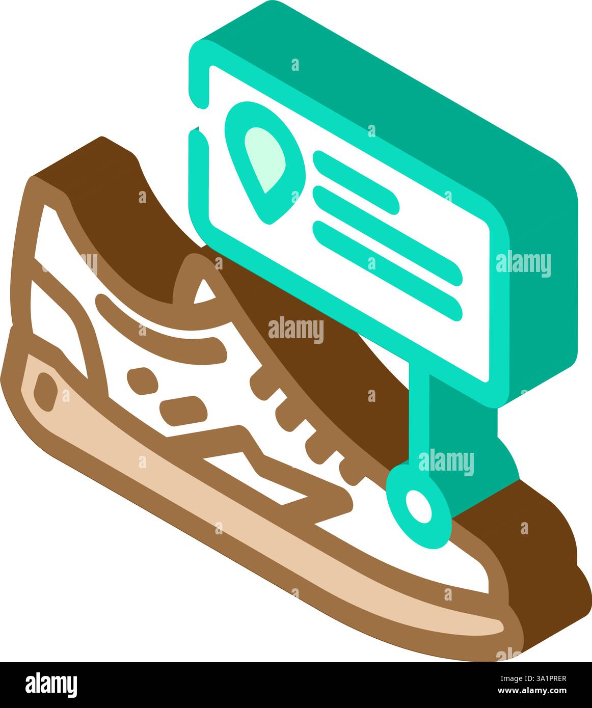 running shoe gps signal wearable fitness isometric icon vector ...