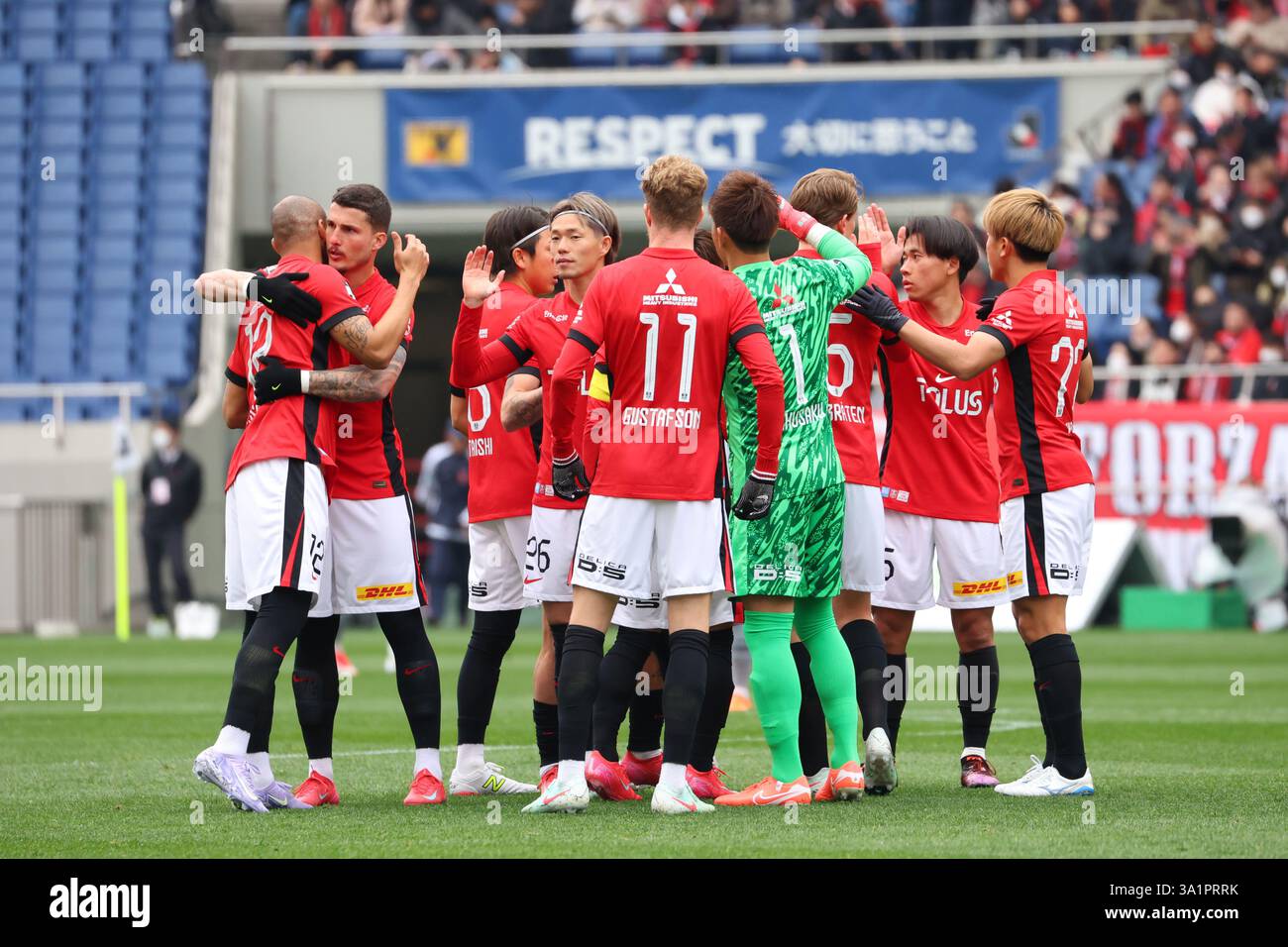 Saitama, Japan. 8th Mar, 2025. Urawa Red Diamonds team group Football ...