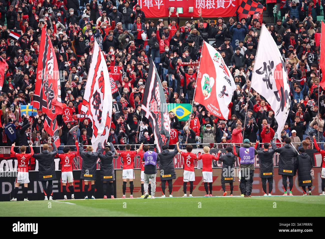 Saitama, Japan. 8th Mar, 2025. Urawa Red Diamonds team group Football ...