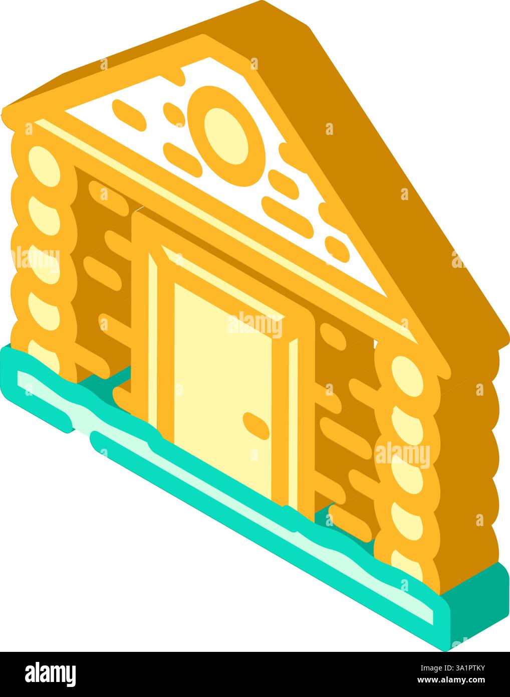 log cabin redneck isometric icon vector illustration Stock Vector Image ...