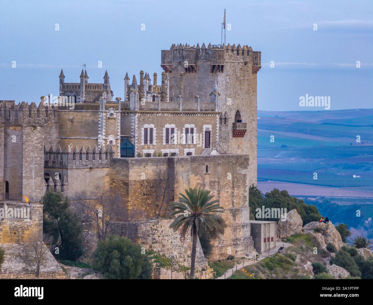 Closeup view of Almodovar castle above Almodovar del Rio Spain, Gothic ...