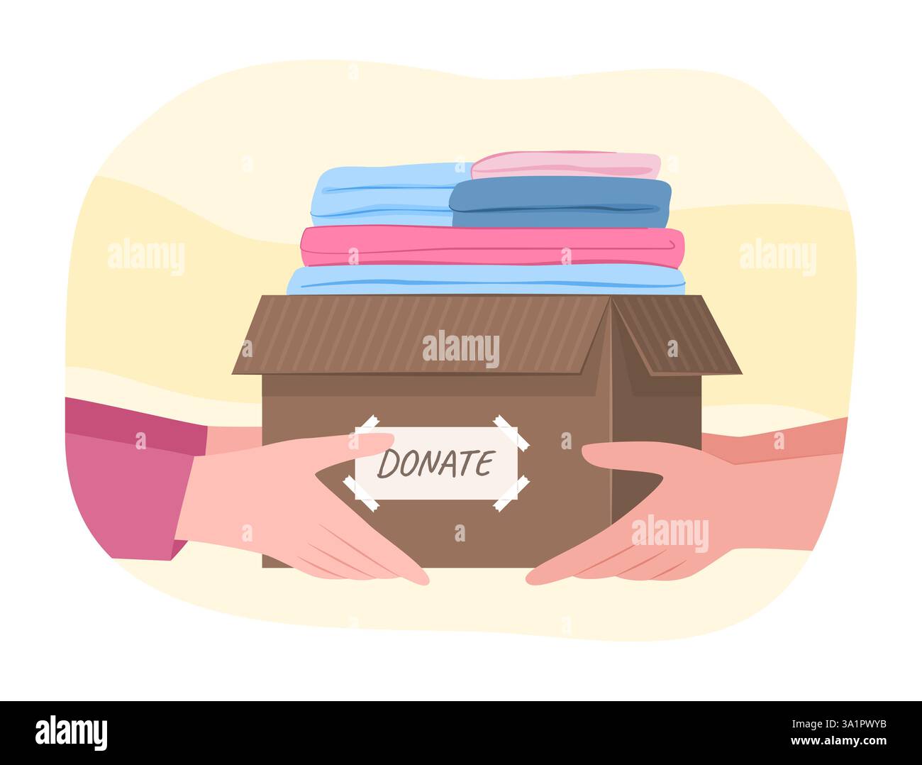 Human Hands Donate Clothes to Help People for Charity Donation Concept ...