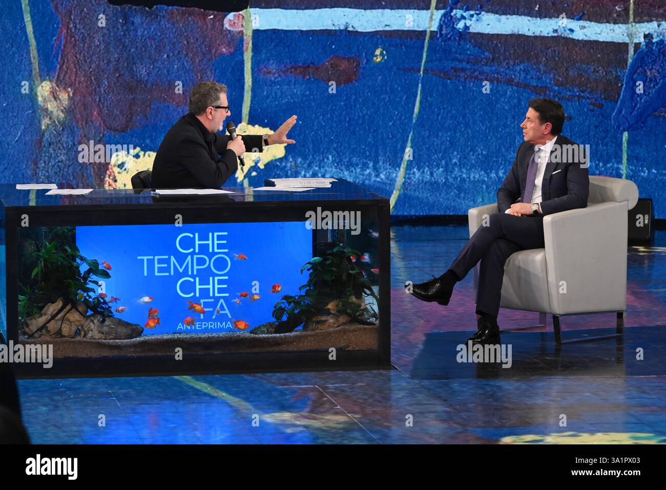 Milan, TV Show Che Tempo Che Fa, Nove. In the photo Fabio Fazio ...