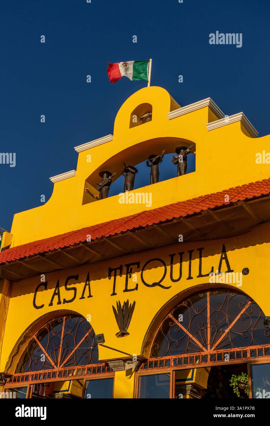 Tequila bar in the Caribbean beaches of Cancun, Quintana Roo state ...