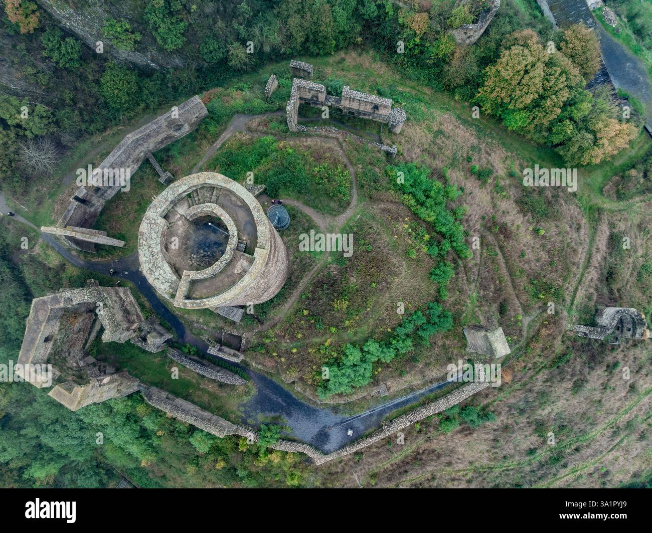 Aerial ground plan view of Philipsburg castle above Monreal Germany ...