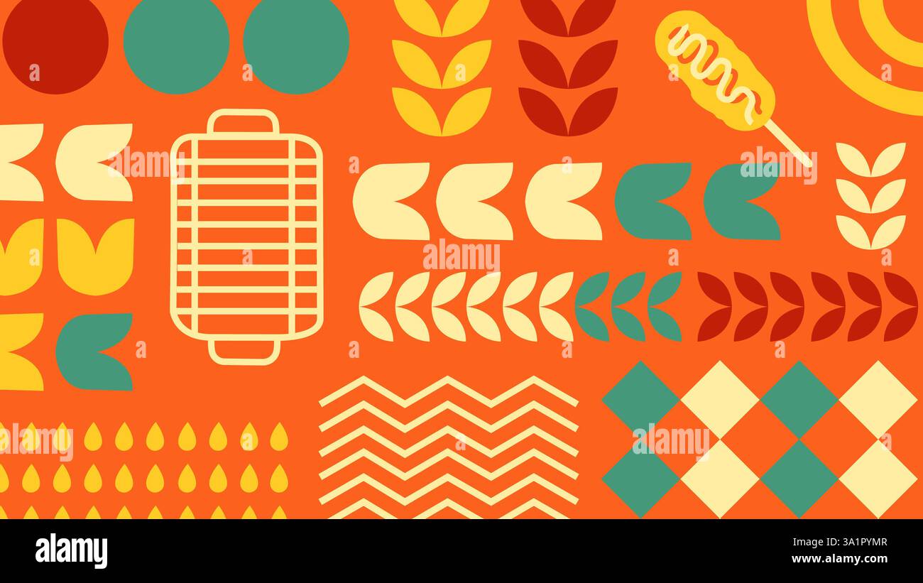Colorful Barbecue Themed Stock Photo - Alamy