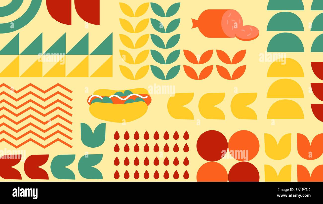 Geometric BBQ Food Background Stock Photo - Alamy