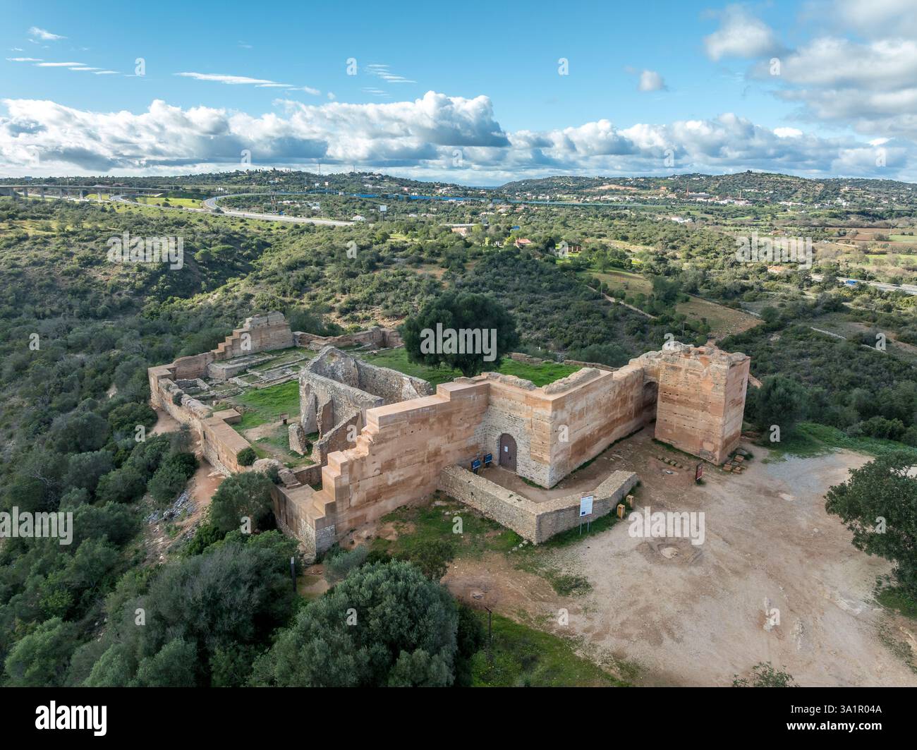 Stone ramparts & crenellated walls define Paderne Castle's medieval ...