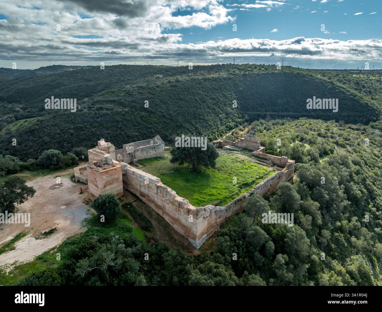 Stone ramparts & crenellated walls define Paderne Castle's medieval ...