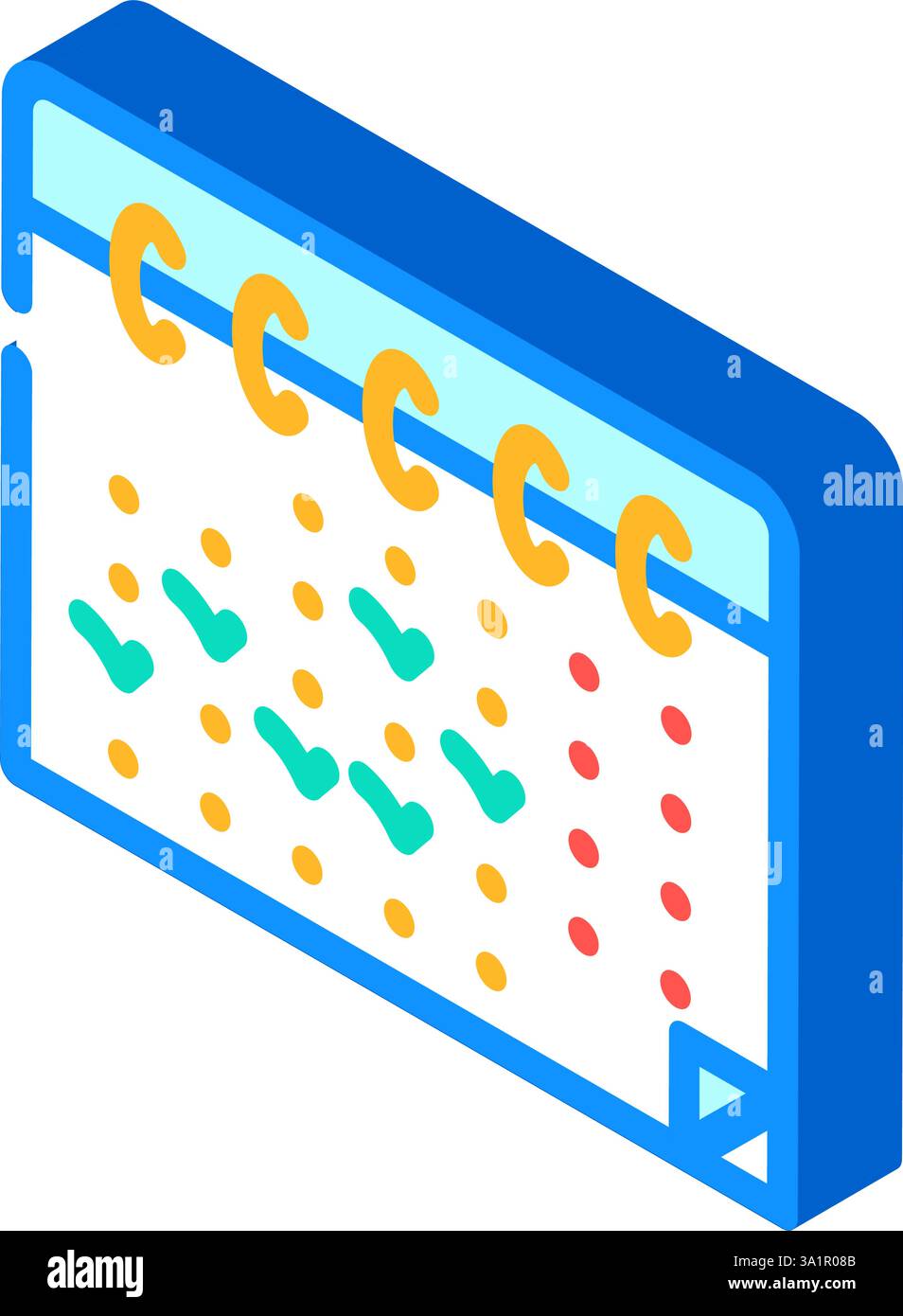 calendar checkmarks hybrid work isometric icon vector illustration ...