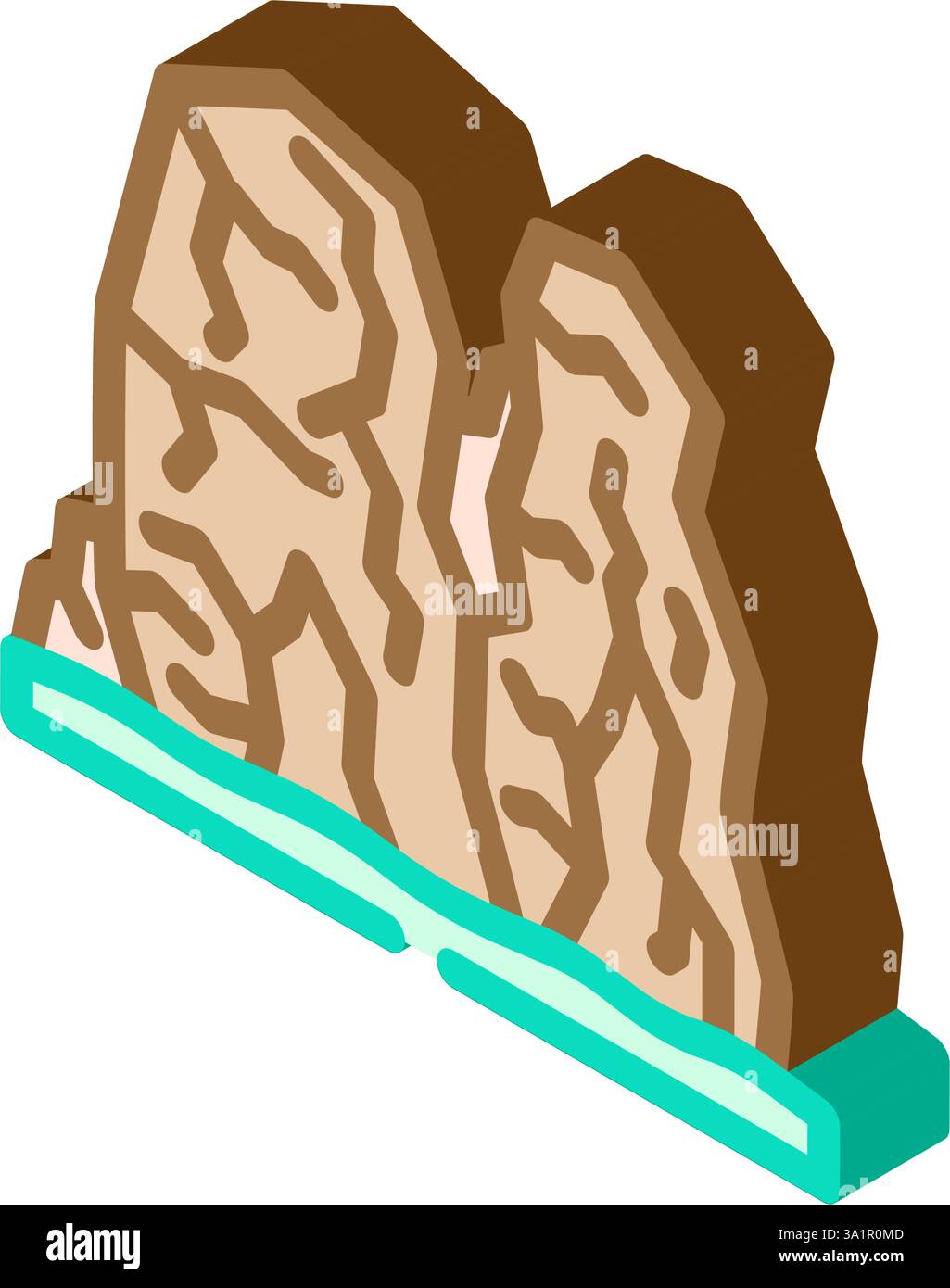 splitting rock fracture isometric icon vector illustration Stock Vector ...