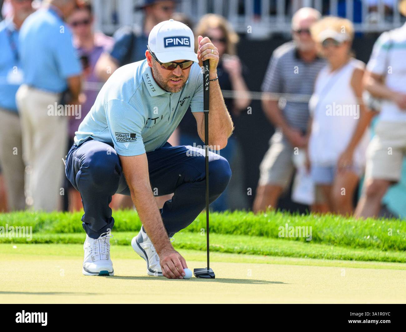 Orlando, FL, USA. 9th Mar, 2025. Corey Conners of Canada lines up his ...