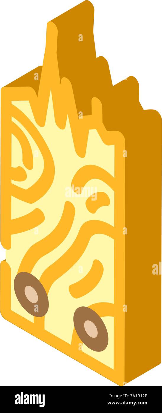 splintered wood fracture isometric icon vector illustration Stock ...