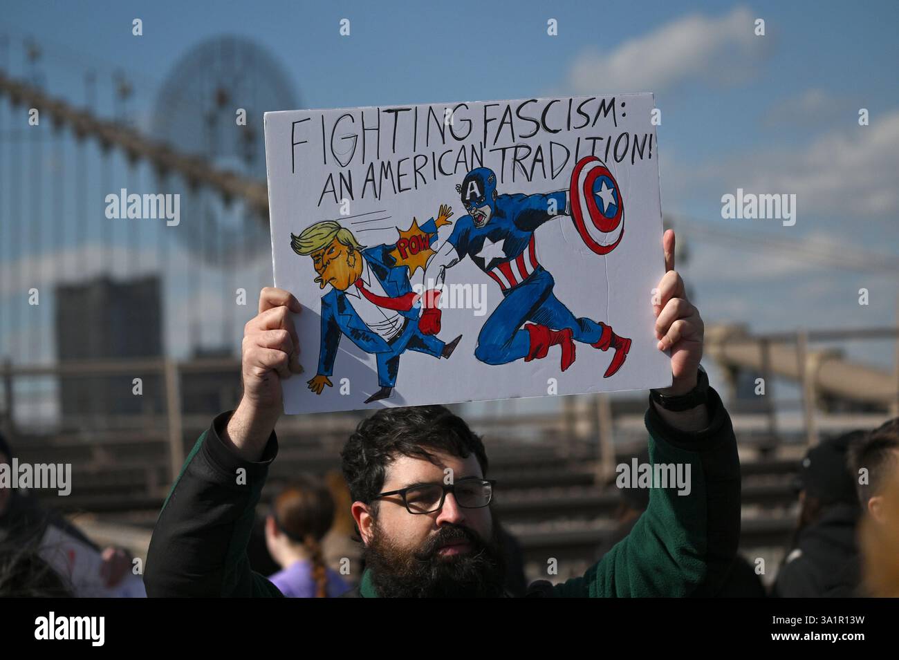 New York, USA. 09th Mar, 2025. People take part in a civil rights march ...