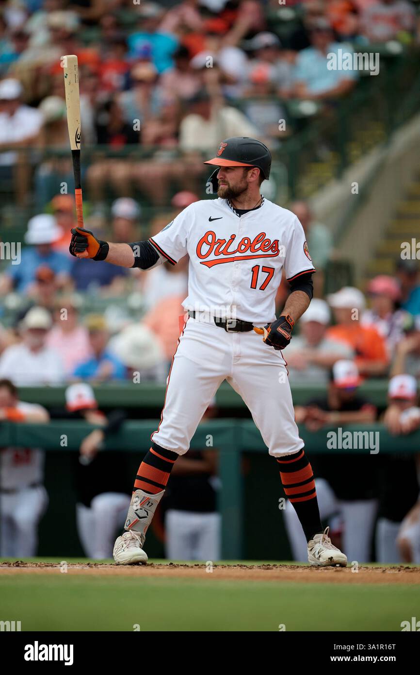 Baltimore Orioles Colton Cowser (17) at bat during an MLB Spring ...