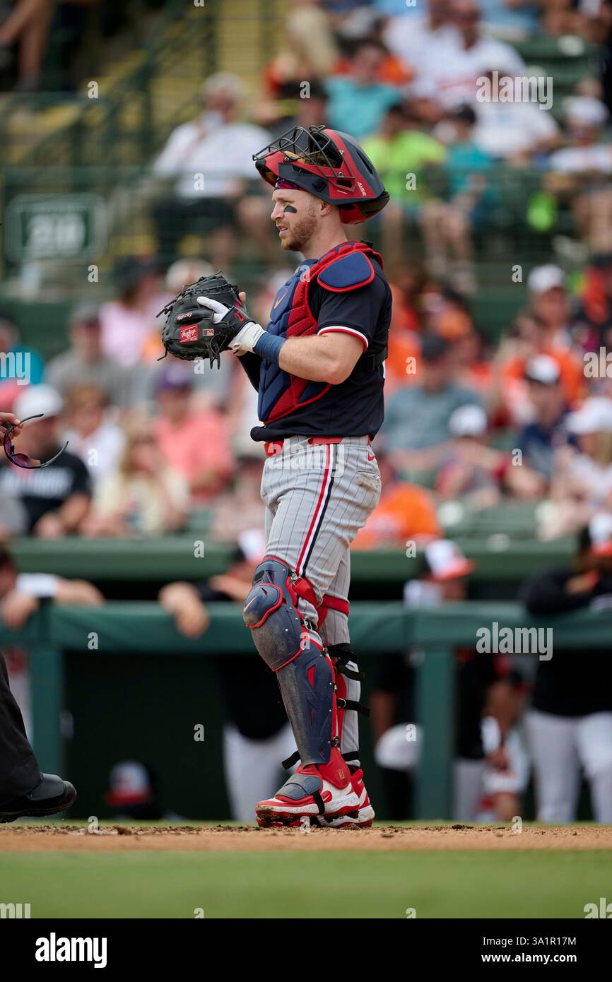 Minnesota Twins catcher Ryan Jeffers (27) during an MLB Spring Training ...