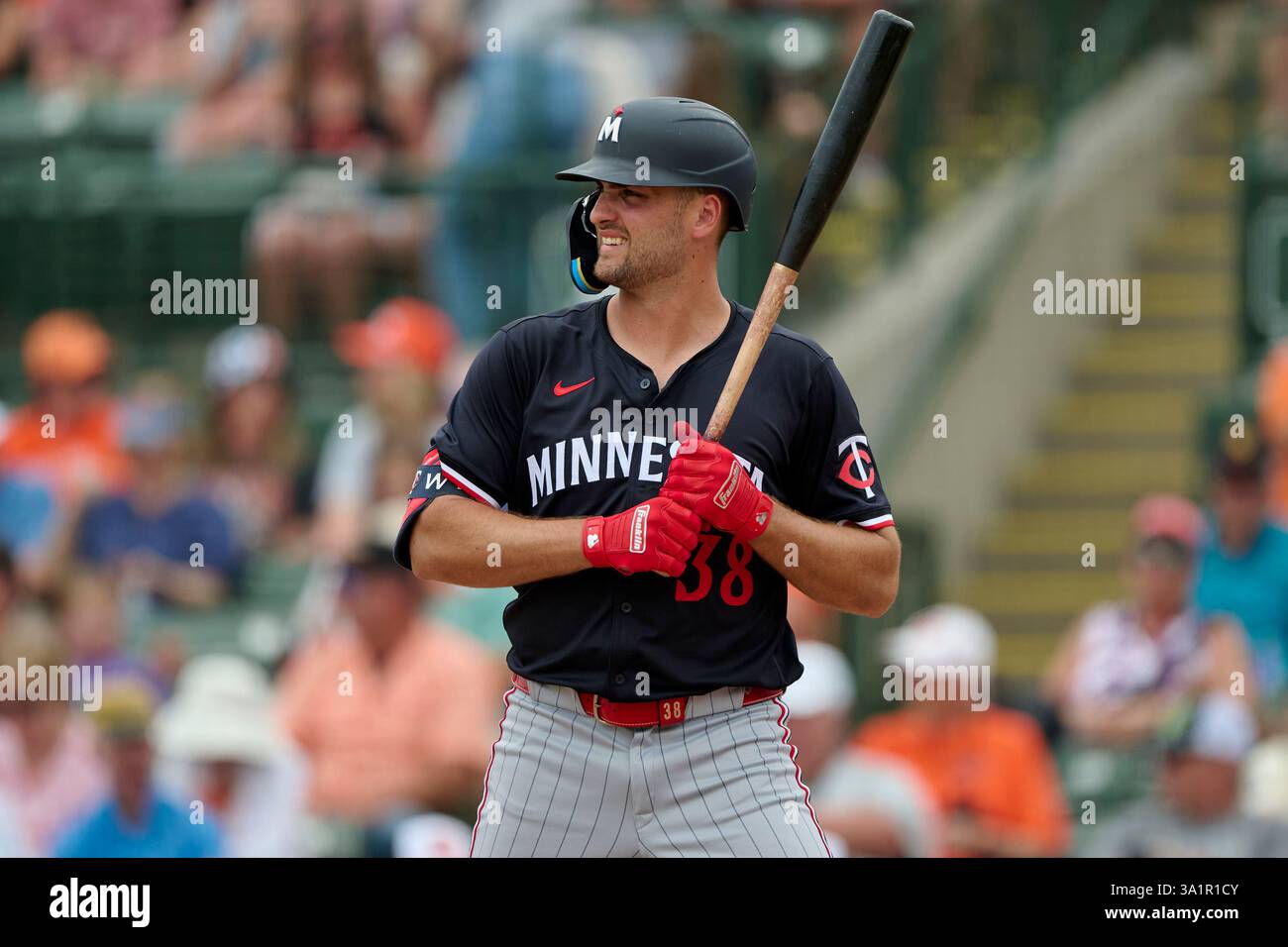 Minnesota Twins Matt Wallner (38) at bat during an MLB Spring Training ...