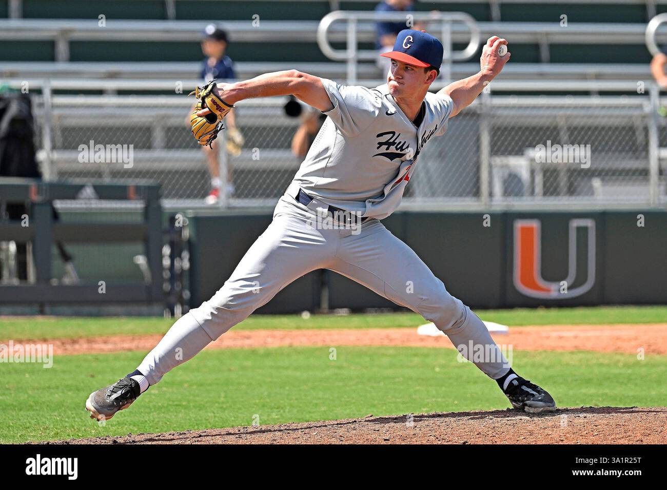 CORAL GABLES, FL - MARCH 09: UConn pitcher Sam Hutchinson (37) pitches ...
