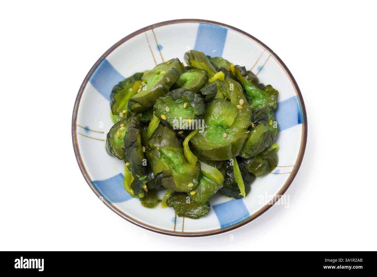 Cucumbers salt pickled food, Japanese traditional tsukemono in a plate ...
