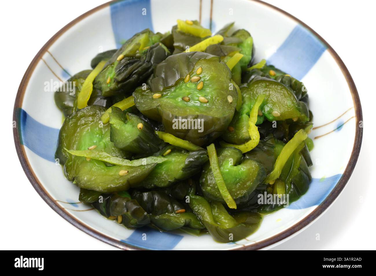 Cucumbers salt pickled food, Japanese traditional tsukemono in a plate ...