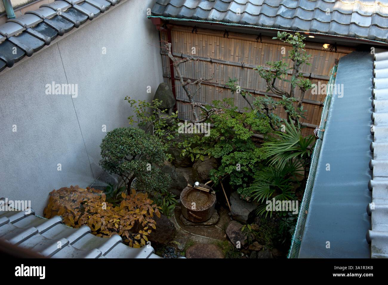 A tsuboniwa or nakaniwa small space garden inside the famous Teradaya Inn, location of attempted ...
