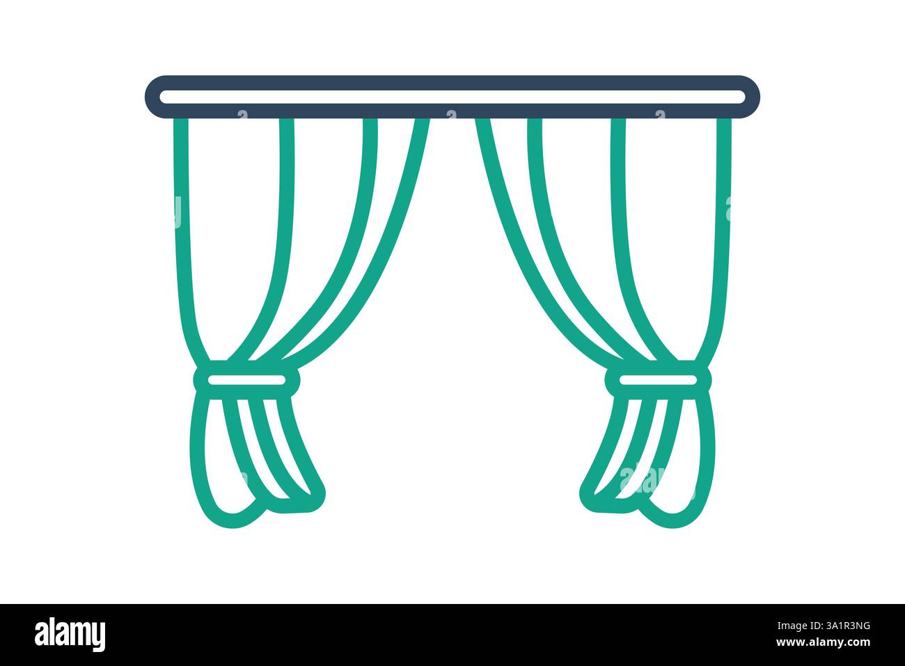 curtain icon. line icon style. icon related to furniture. furniture ...