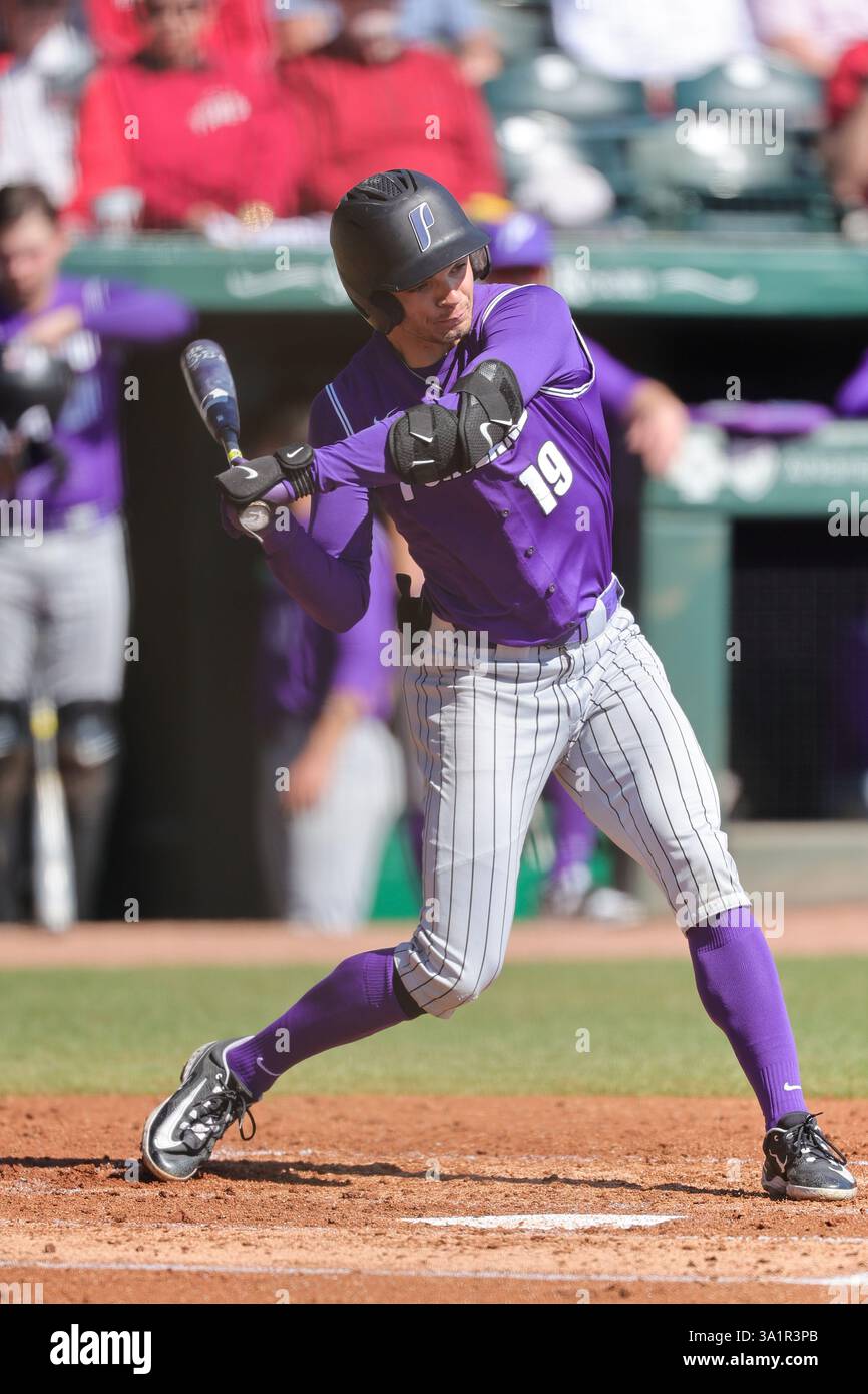March 9, 2025: Curtis Hebert (19) of Portland begins his swing while at ...
