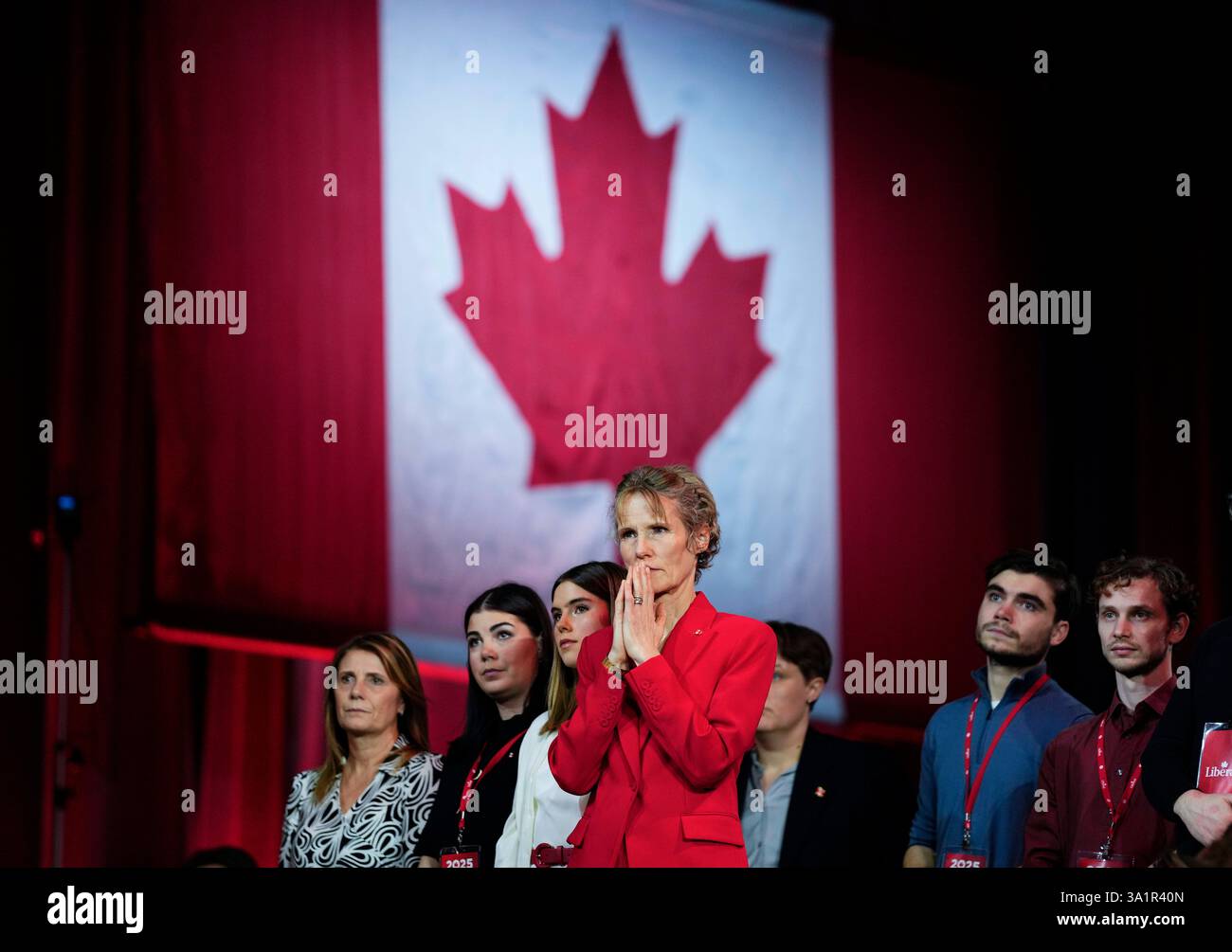 Diana Fox Carney, wife of Liberal Leader Mark Carney, listens to his ...