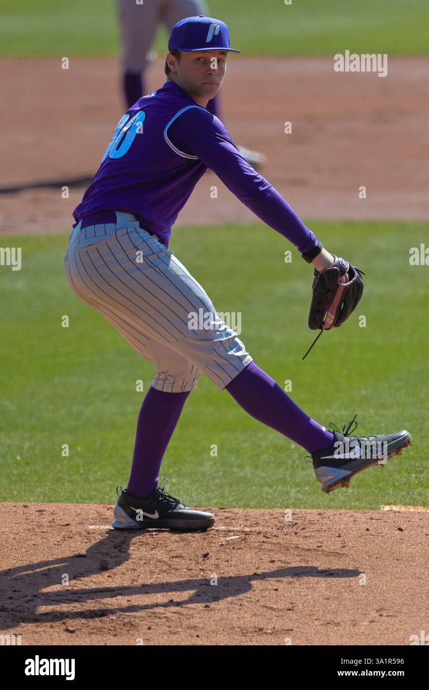 March 9, 2025: Ryan Rembisz (30) of Portland begins his windup on the ...