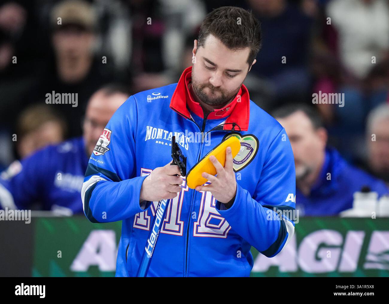 Kelowna, Canada. 09th Mar, 2025. Manitoba-Dunstone skip Matt Dunstone ...