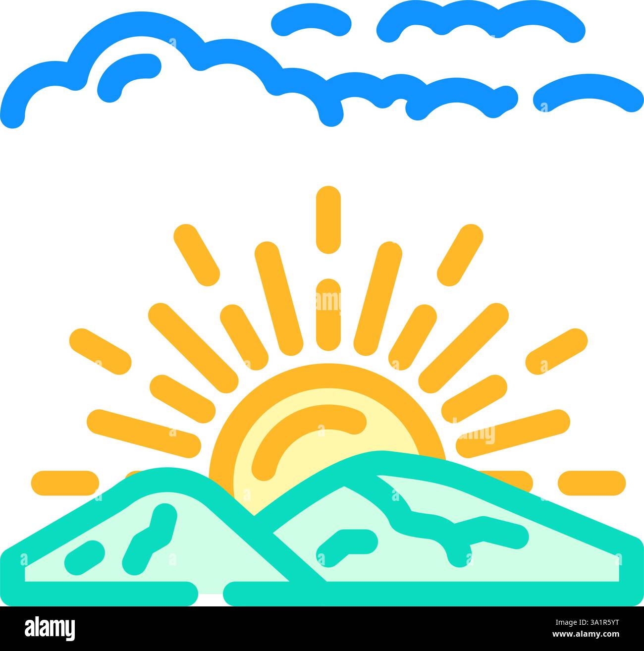 sun rising slow living color icon vector illustration Stock Vector ...