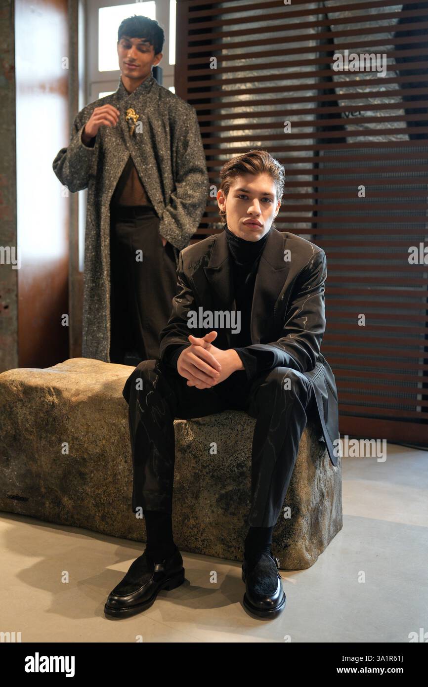 Lisbon, Portugal. 09th Mar, 2025. A model walks the runway during ...