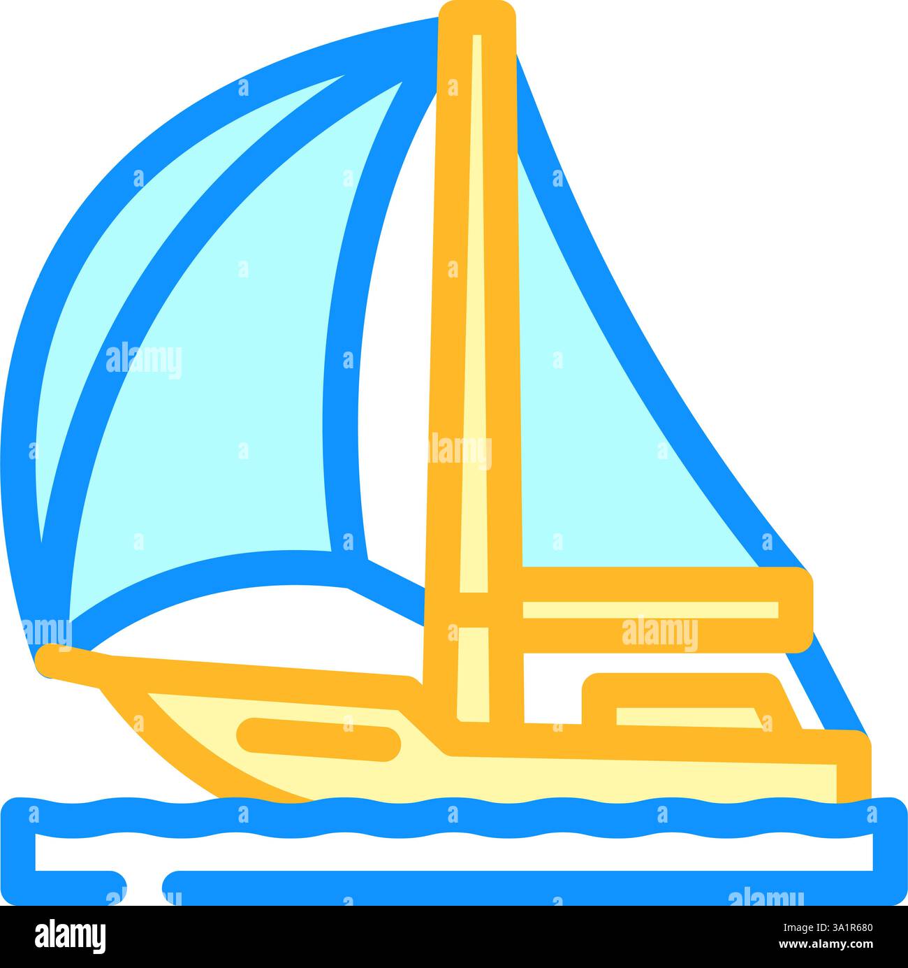 spinnaker sail sailing sport color icon vector illustration Stock ...