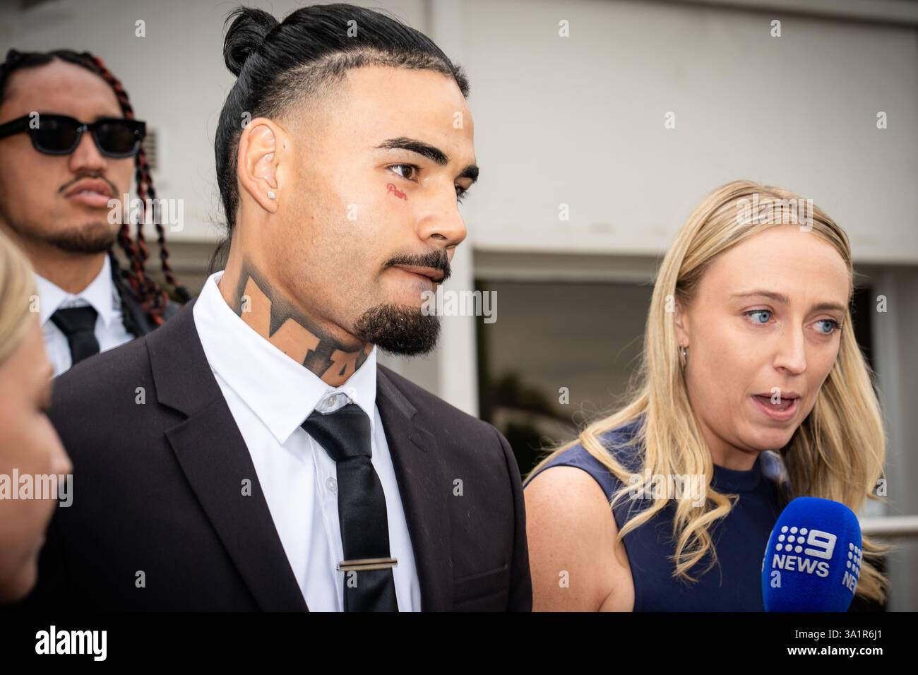 Penrith Panthers player Taylan May leaves the Penrith Local Court in ...