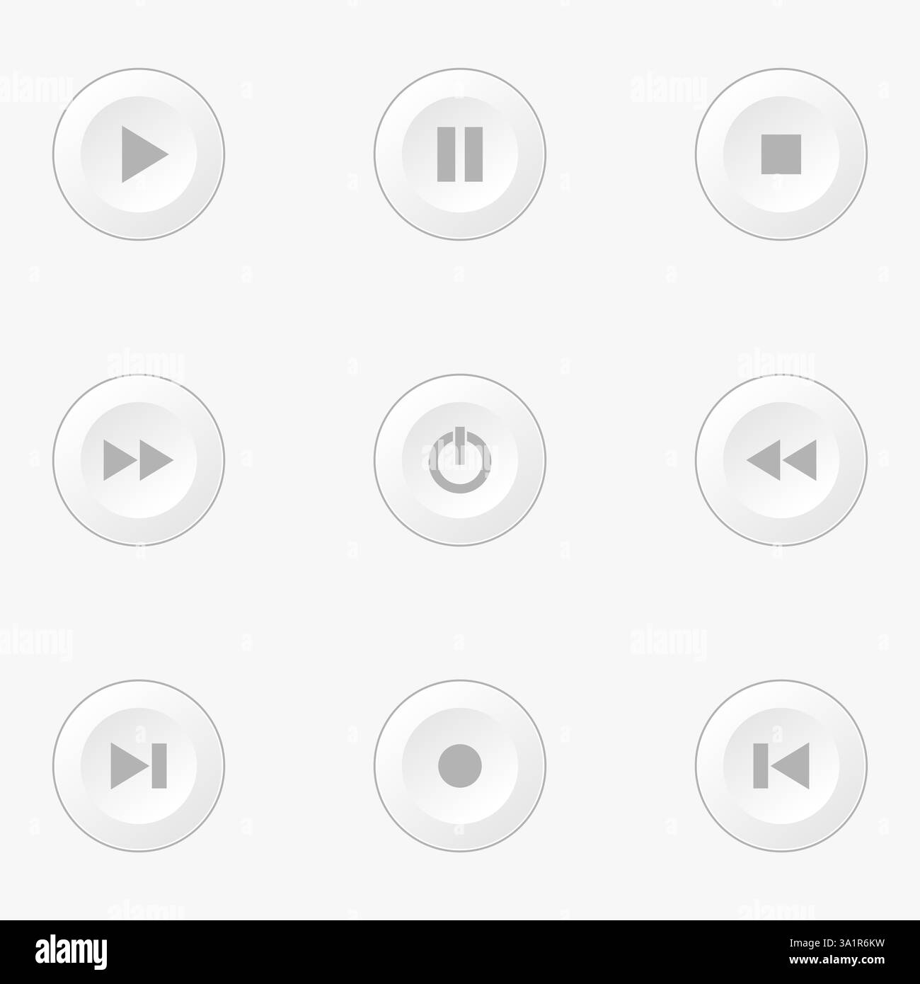 Media player buttons 3d Stock Vector Images - Alamy